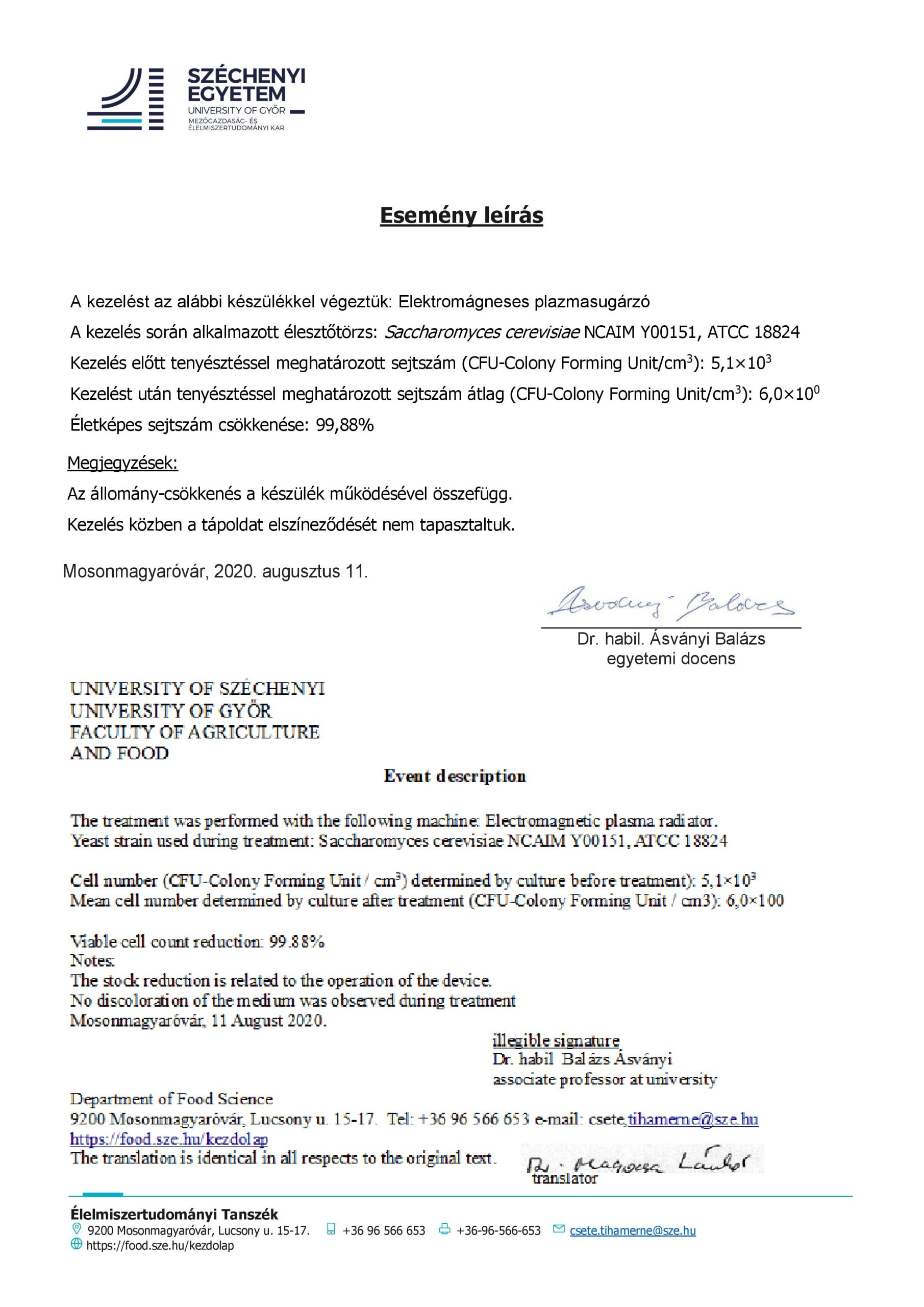 Lab results - Rife Plasma